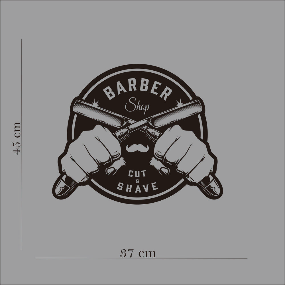 WALL STIKER KACA VINTAGE BARBERSHOP STIKER INTU DINDING CUSTOM TULISAN ...