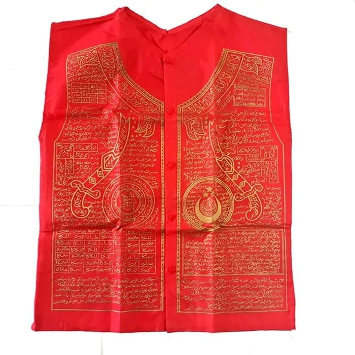 Rompi Rajah Ontokusumo Asli Merah Tulisan Arab-Bonus Ikat Kepala ...