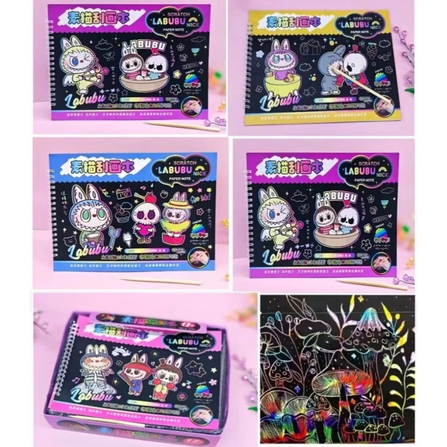 Scratch Paper Note Magic LABUBU - Kreasi Menggambar Buku Gambar Gores ...