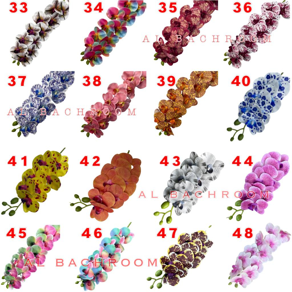 1PAKET BUNGA ANGGREK LATEX SEMI 2CK5 BUNGA ARTIFICIAL DEKORASI RUANG ...