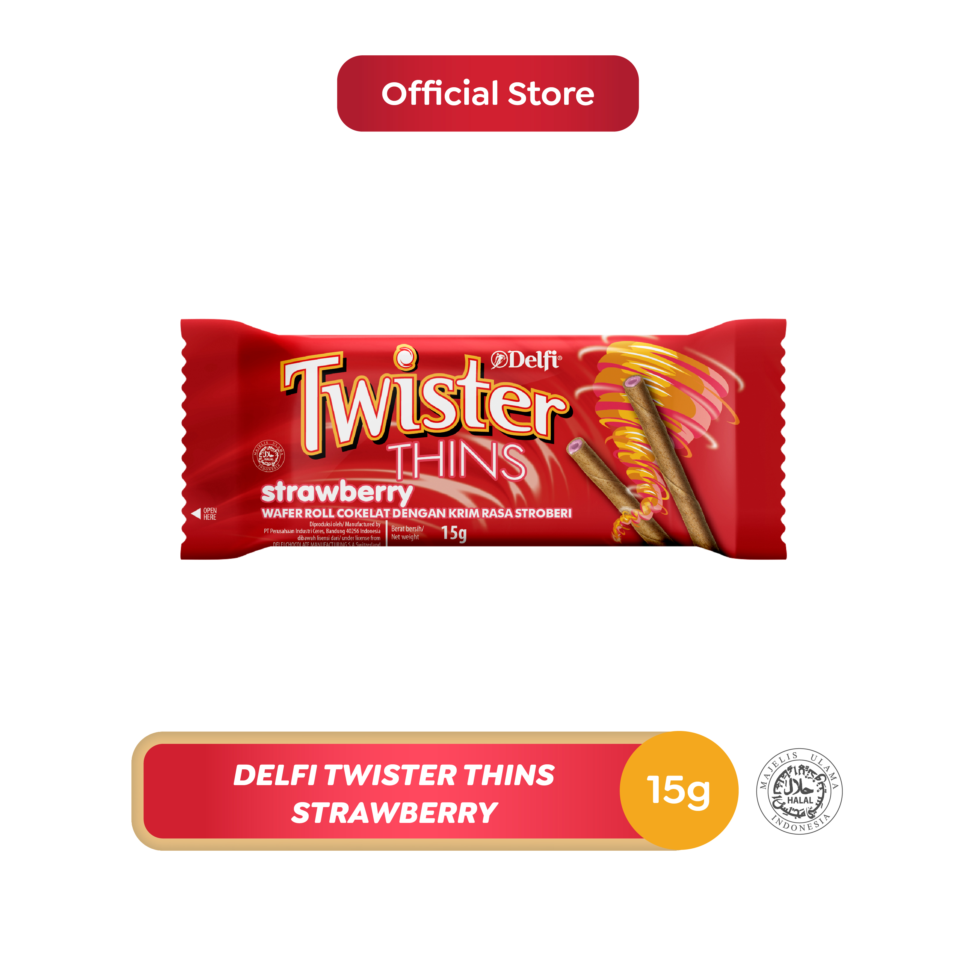 Delfi Twister Wafer Thin Strawberry | Lazada Indonesia