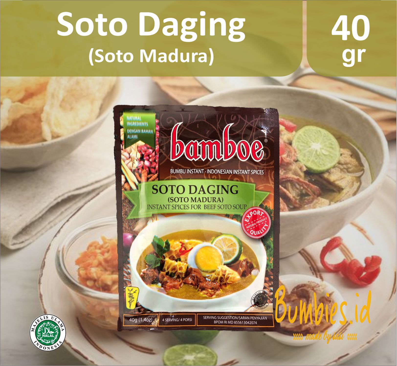 Bumbu Bamboe Soto Daging | Soto Madura | Spice Mix for Turmeric Beef ...