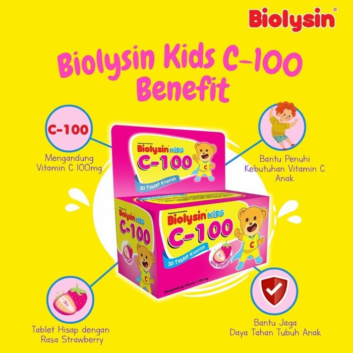 Biolysin Kids C-100 30 Tablet | Lazada Indonesia