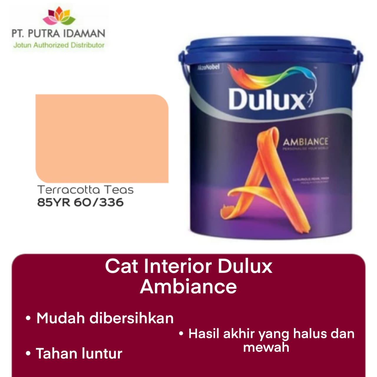 Cat Tembok Interior Dulux Ambiance - Terracotta Teas 85YR 60/336 ...