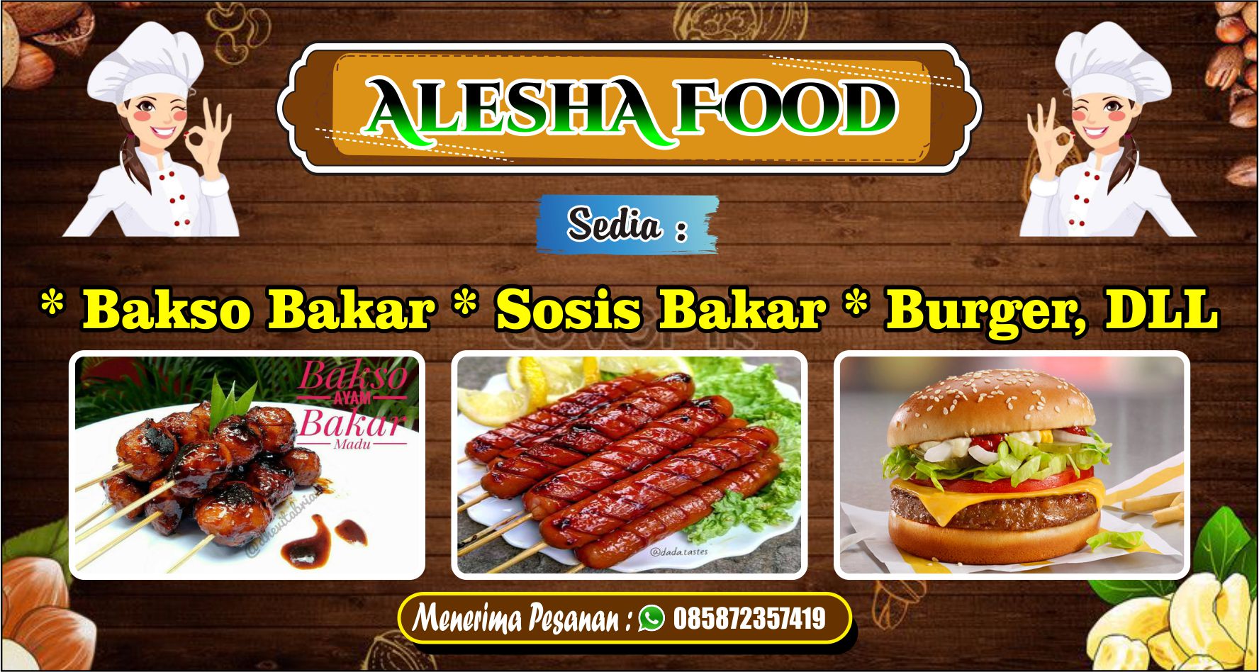 Spanduk Banner Baso Bakar & Sosis Bakar ukuran 150 cm x 80 cm | Lazada ...