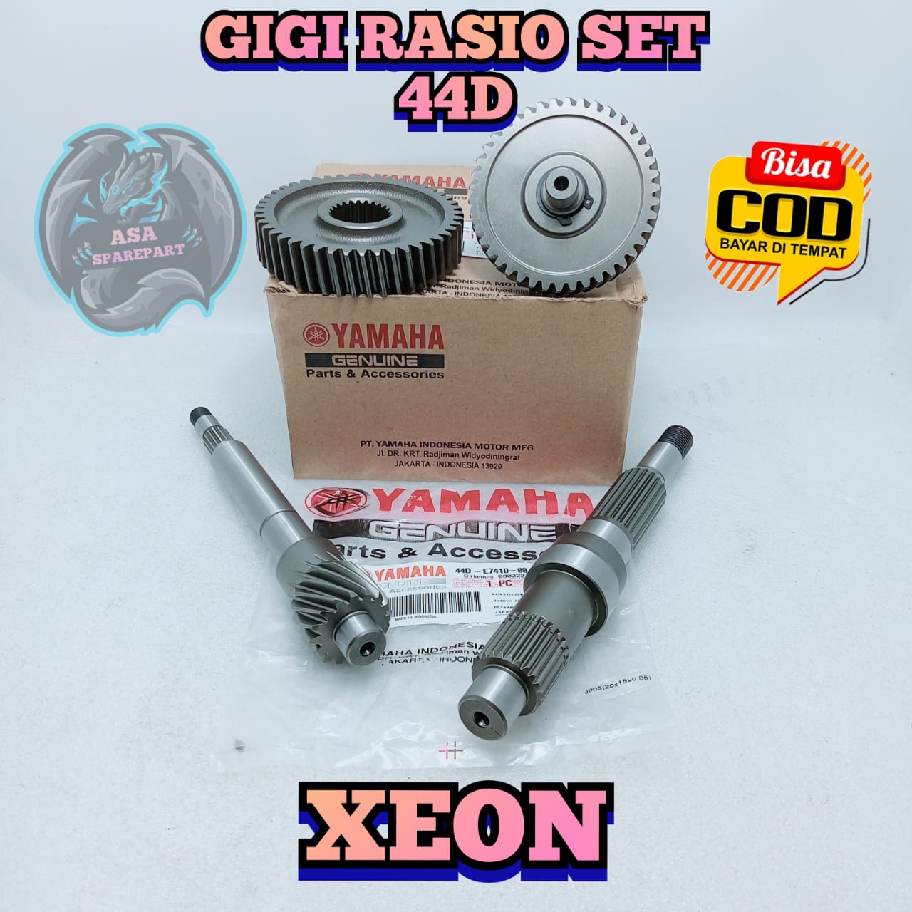 GIGI RASIO SET 44D 100% KUALITAS ASLI ORIGINAL YAMAHA UNTUK TIPE MOTOR ...