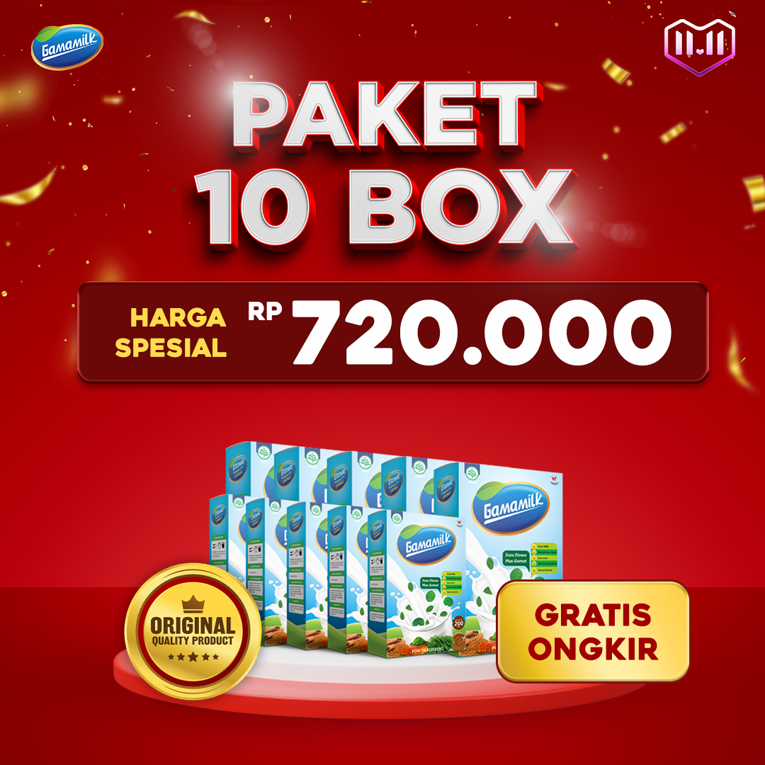 10 Box GAMAMILK - Paket Sehat Untuk Penuhi Nutrisi Keluarga Atasi ...