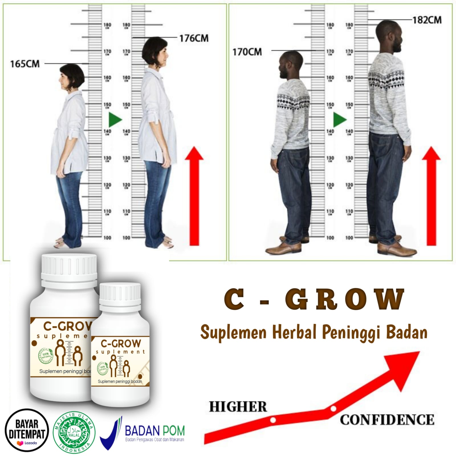 C GROW Suplemen Herbal Penambah Tinggi Badan Aman Tanpa Efek Samping ...