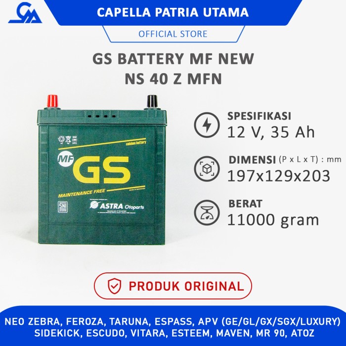 AKI GS ASTRA NS 40 Z / NS40Z MF APV GE GL GX SGX ESCUDO ESTEEM SIDEKICK ...