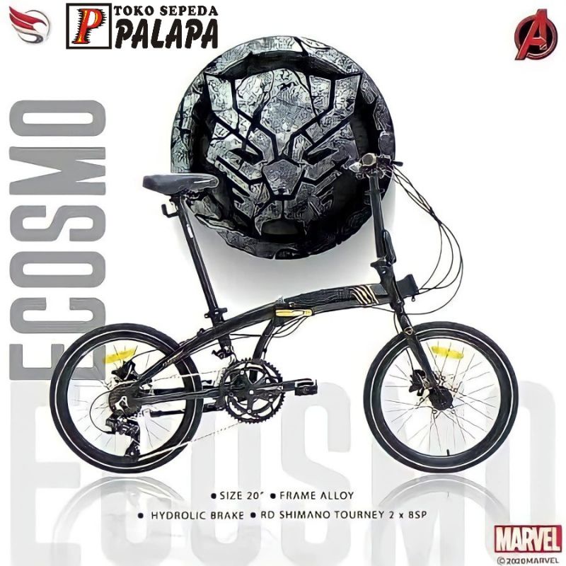 SEPEDA LIPAT 20 ELEMENT ECOSMO Z8 BLACK PANTHER LIMITED EDITION SELI ...