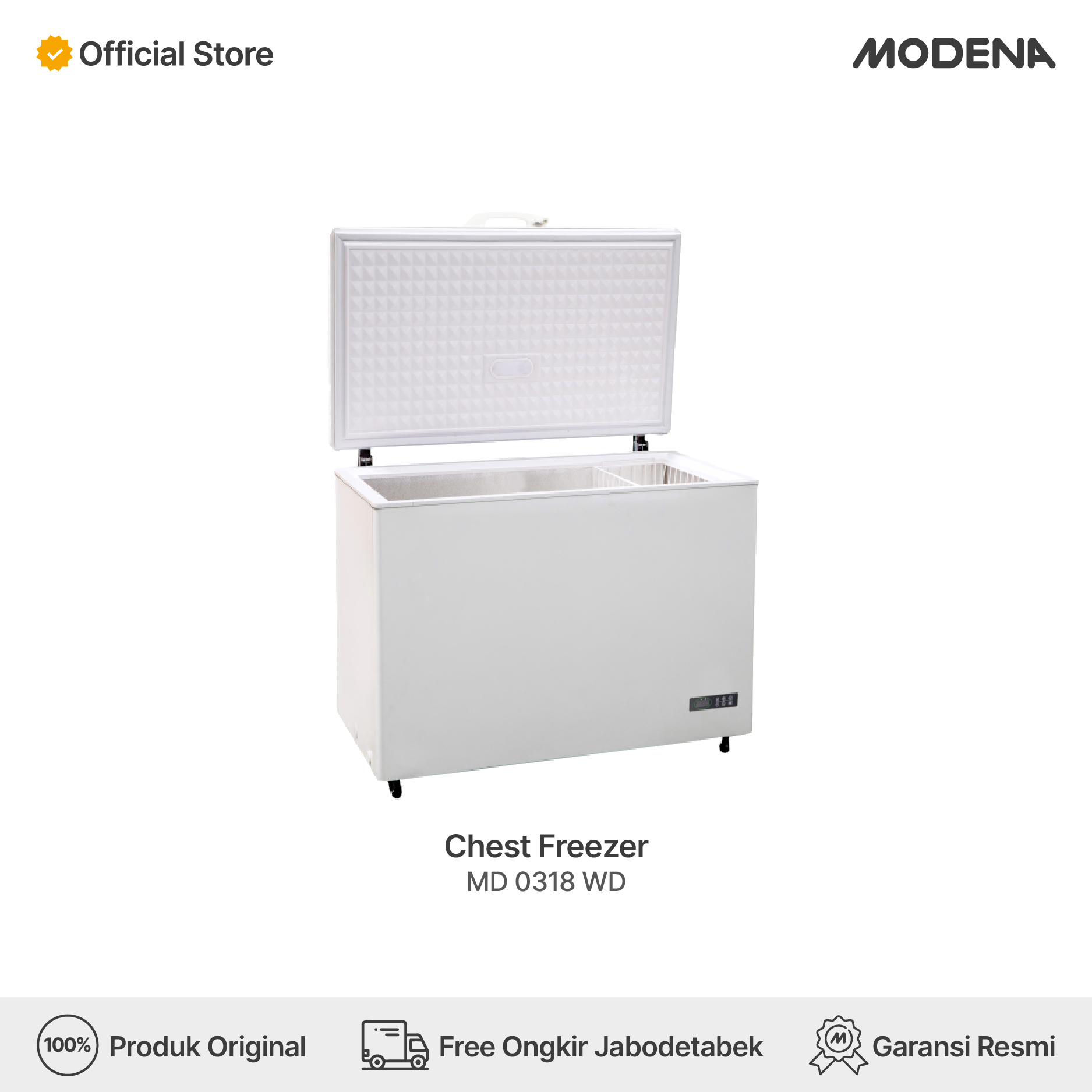 MODENA Chest Freezer - MD 0318 WD | Lazada Indonesia
