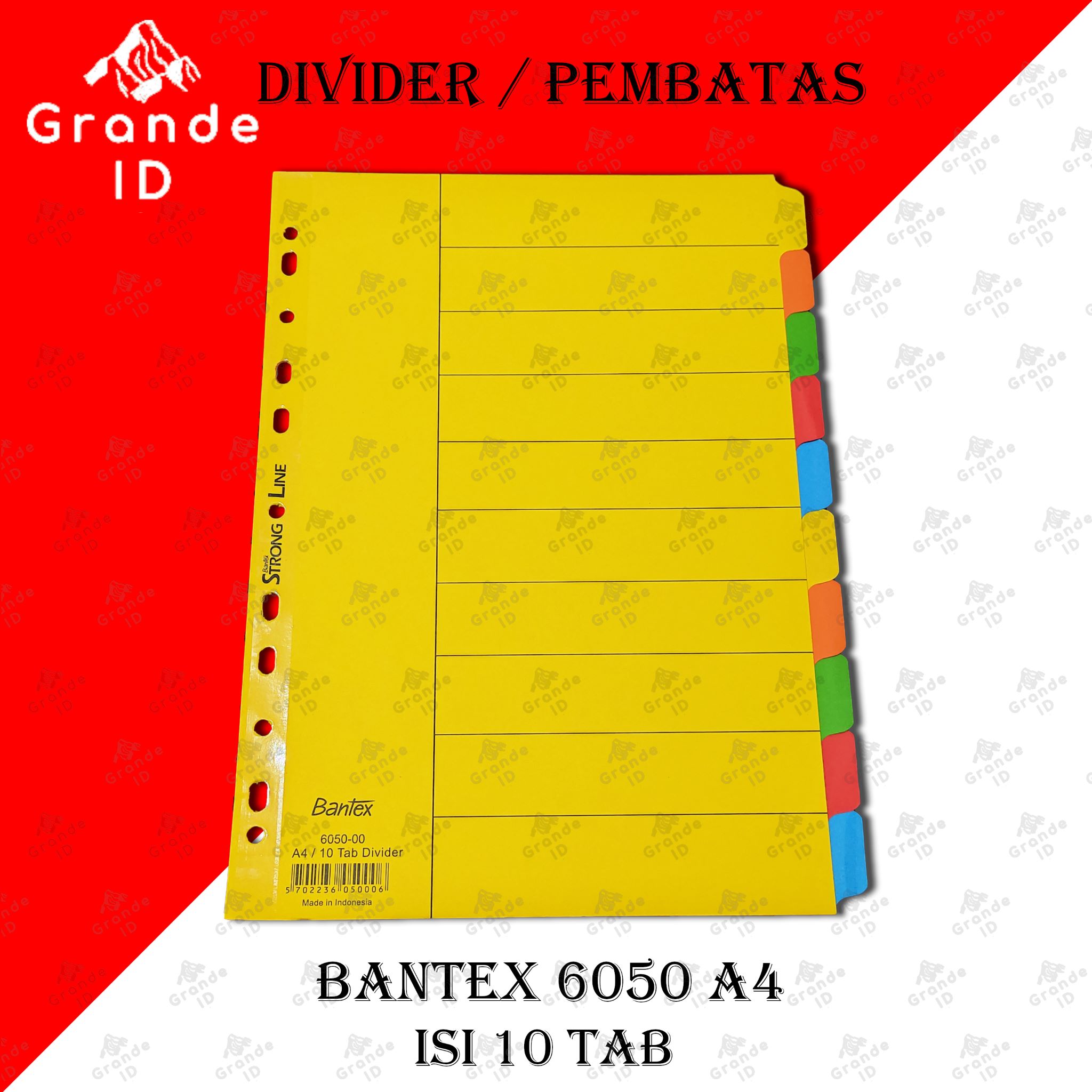 DIVIDER BANTEX 6050 A4 ISI 10 TAB INDEX PEMBATAS FILE | Lazada Indonesia