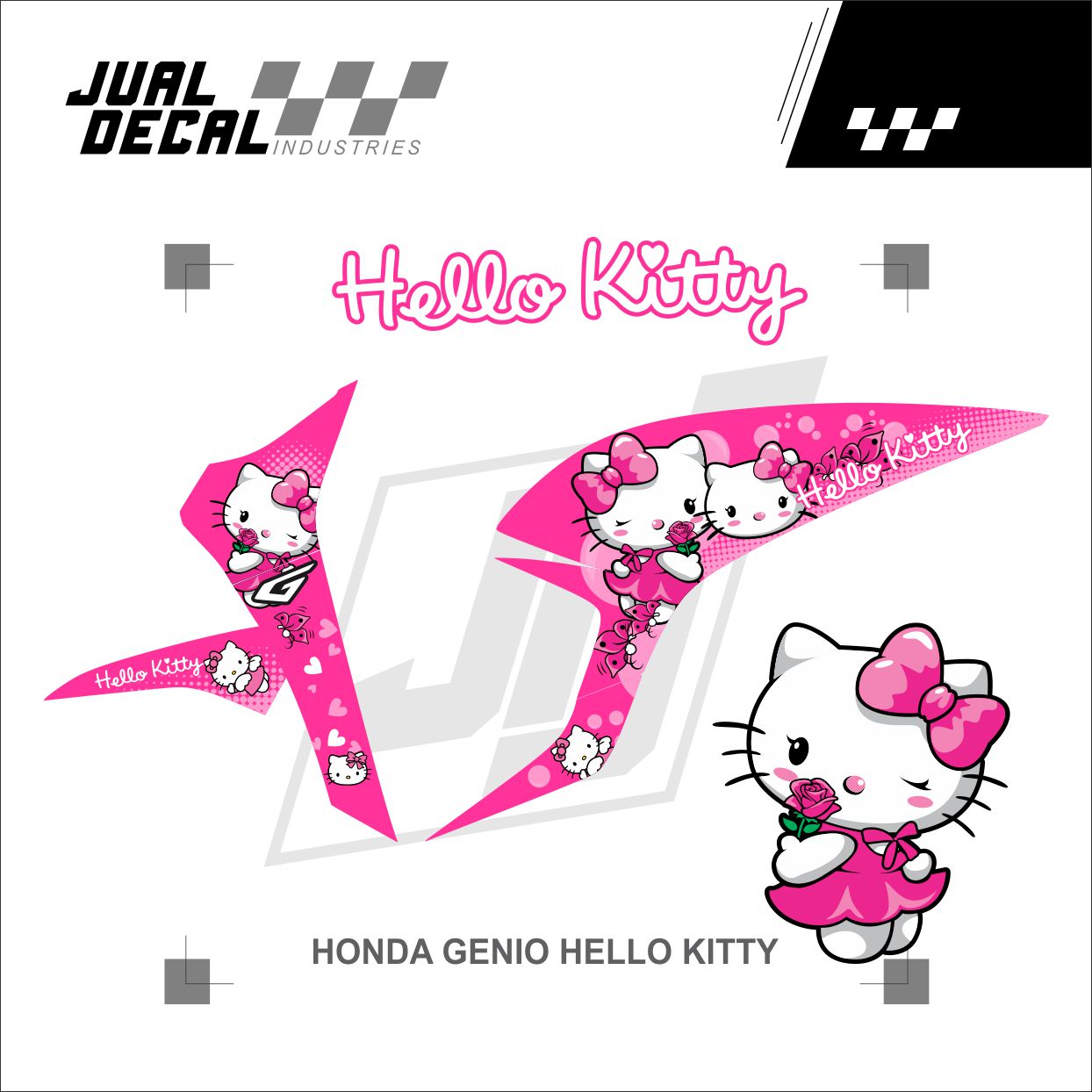 Stiker Honda Genio Variasi Hello Kitty Cute Striping motor Stiker Lis ...