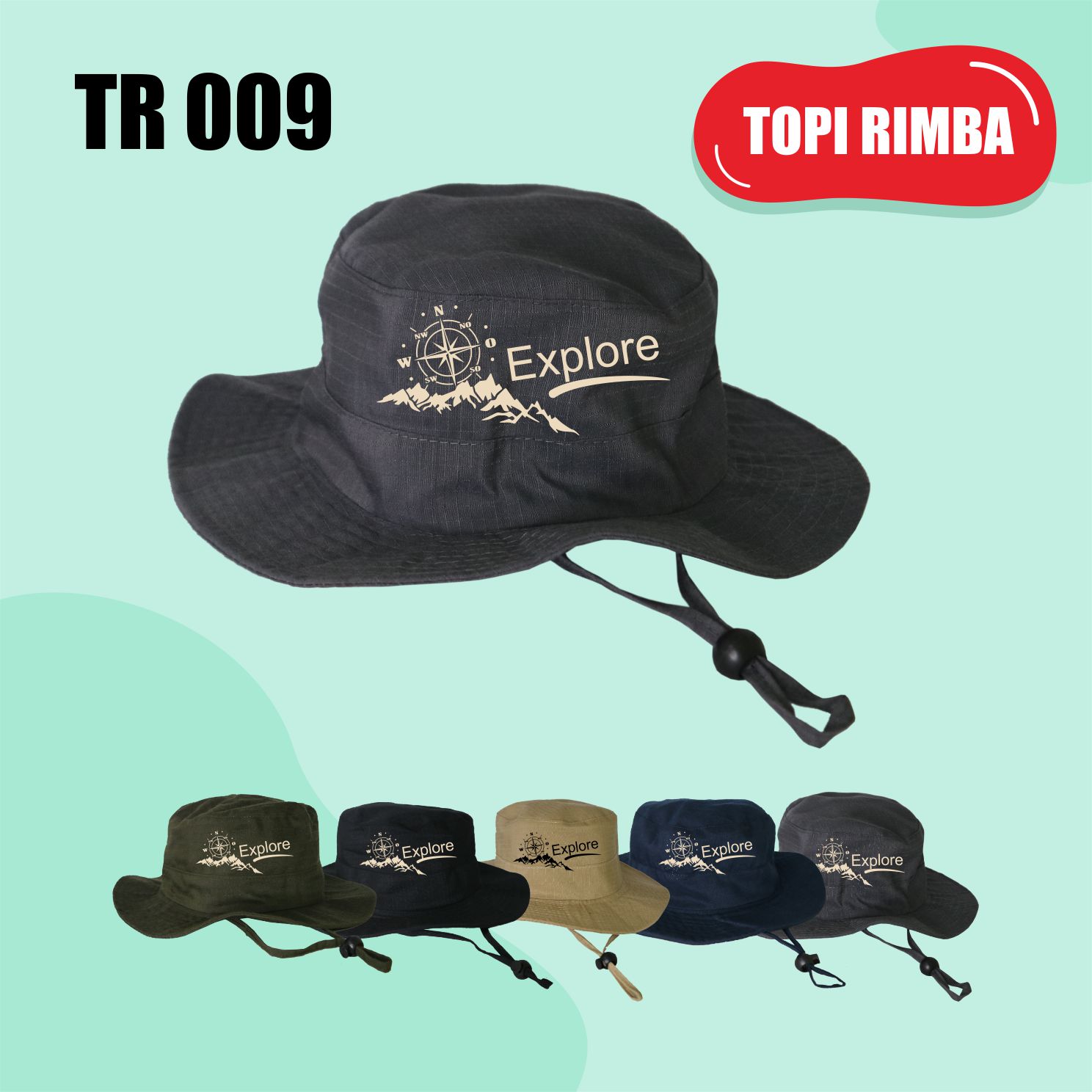 Topi Rimba Outdoor Desain Explore Pria Wanita Dudukuy Gunung Camping ...