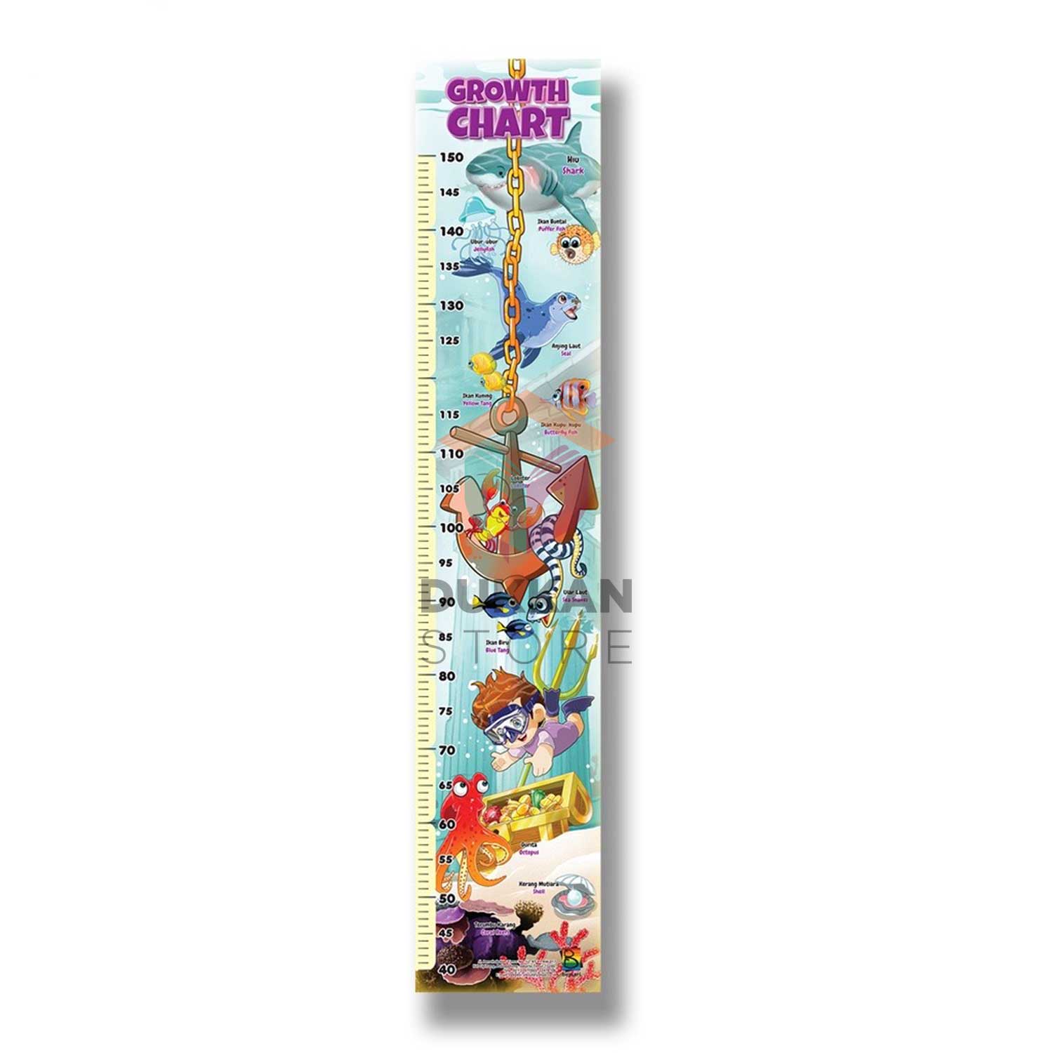 Alat Peraga Edukatif - Growth Chart Tema Binatang - Alat Ukur Tinggi ...