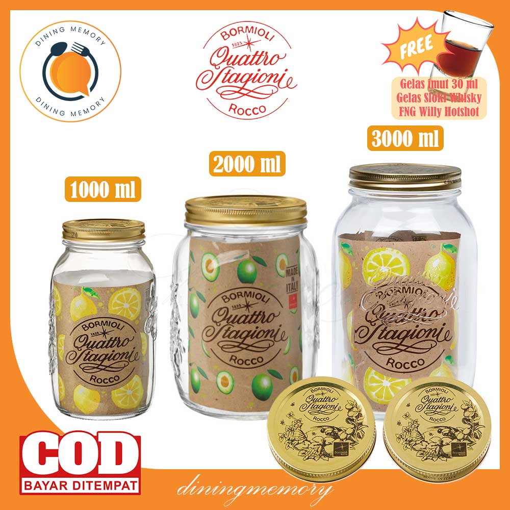 Bormioli Rocco Quattro Stagioni Jar Toples Kaca Serbaguna per Pcs ...