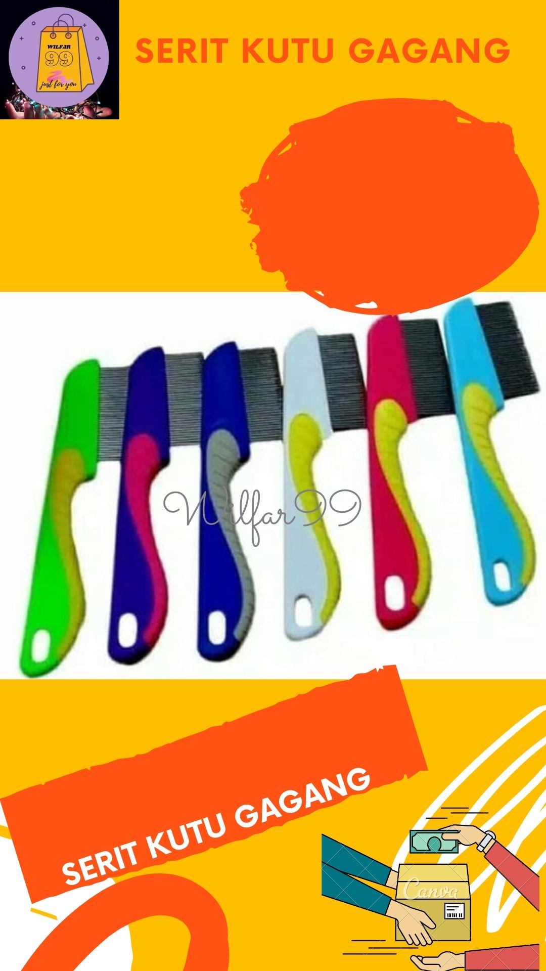 Serit Kutu Gagang / Sisir Kotoran Rambut / Sisir Ketombe Rambu | Lazada ...