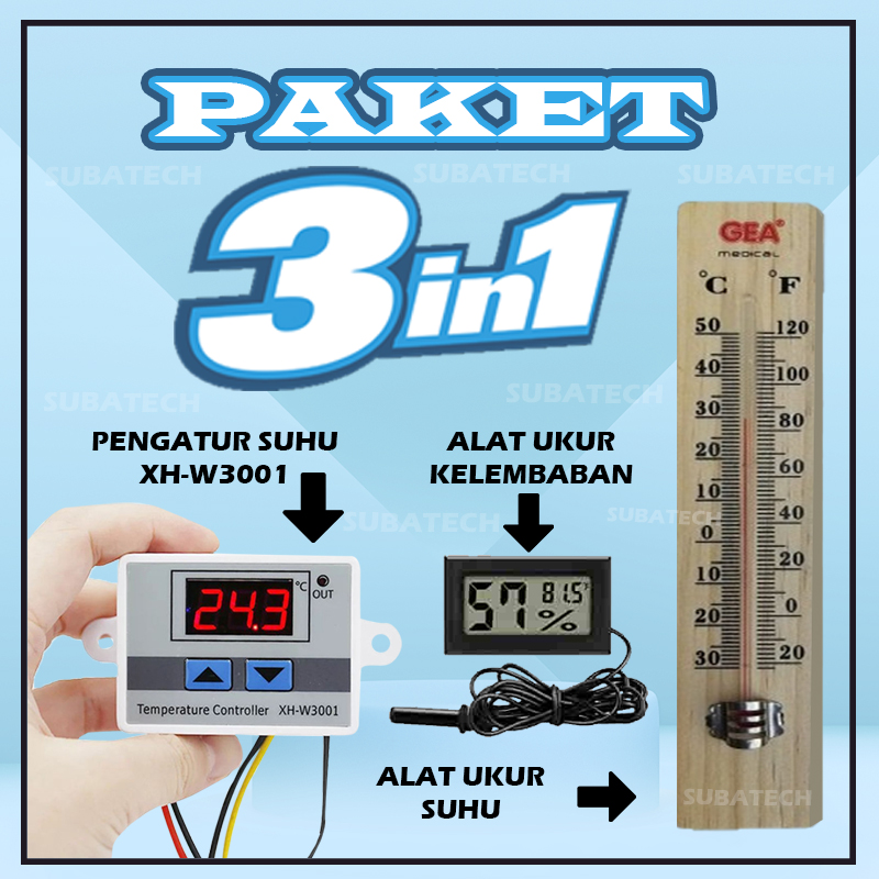 Paket Thermostat Termostat Digital XH Termometer-Higrometer dengan ...