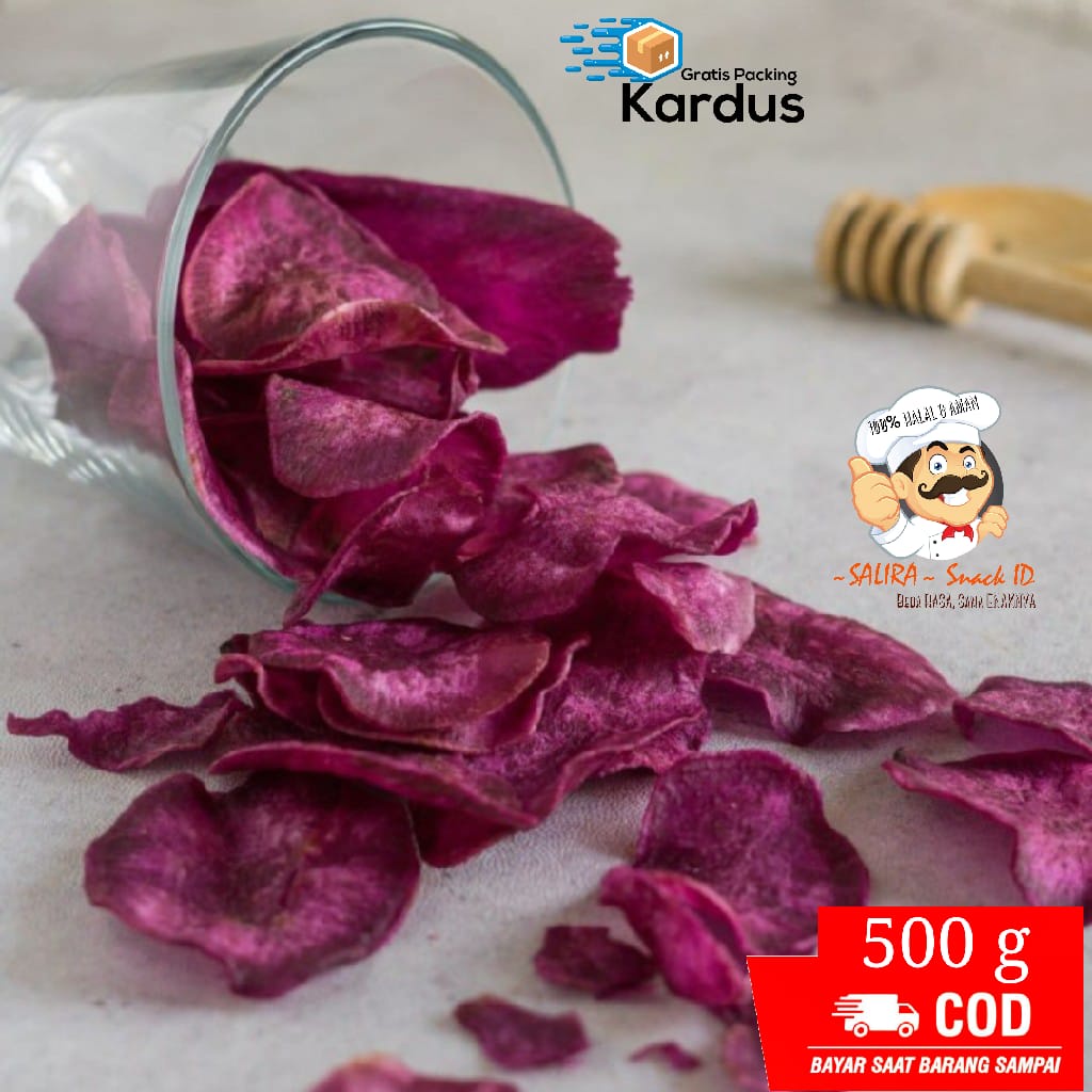 [1Kg] Kripik Ubi Ungu Original / Keripik Ubi Ungu - Salira Snack ...
