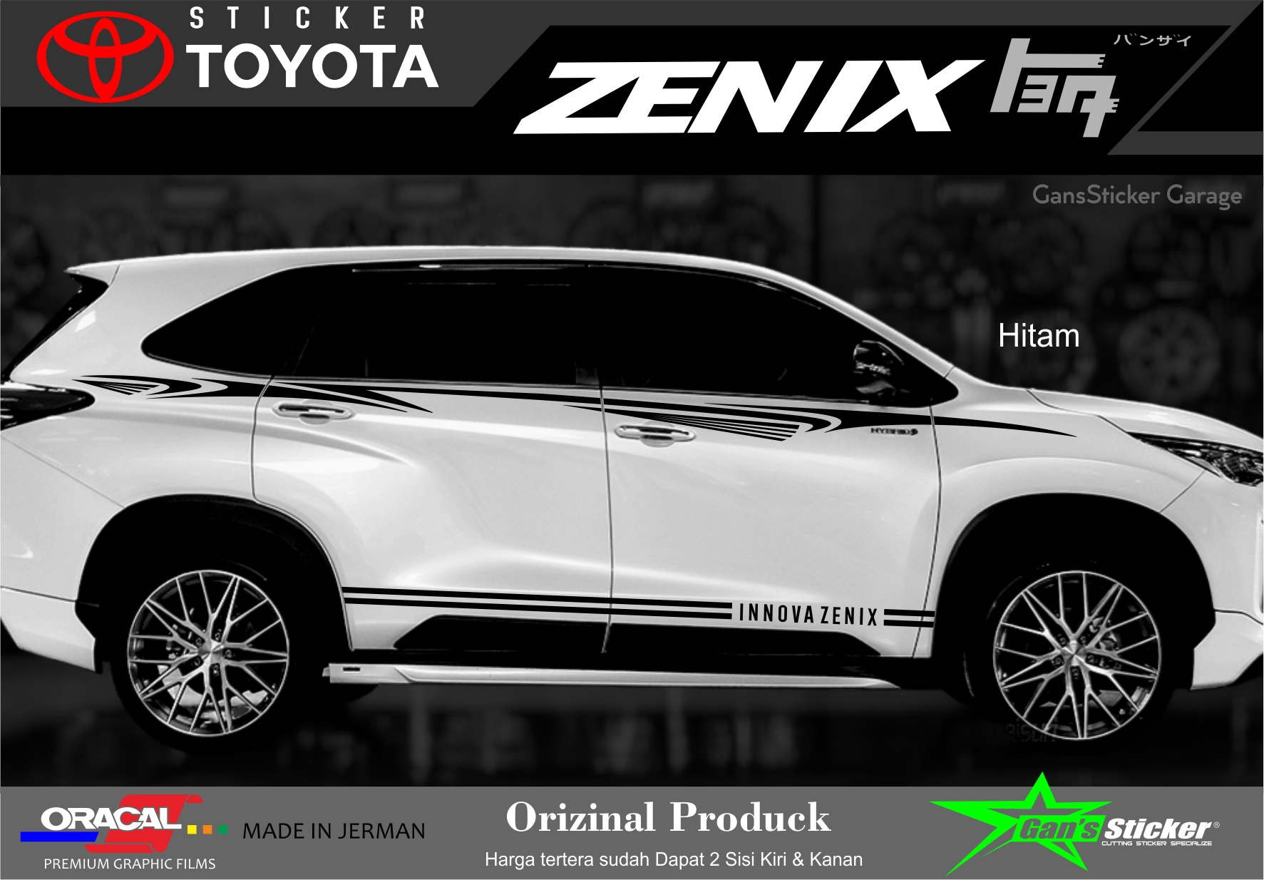 STICKER INNOVA ZENIX aksesoris innova zenix | Lazada Indonesia