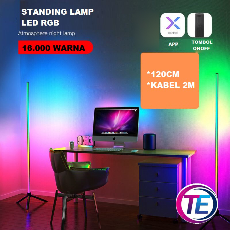 Lampu RGB Stand Sudut Lantai Minimalis / Standing Side Floor Lamp ...