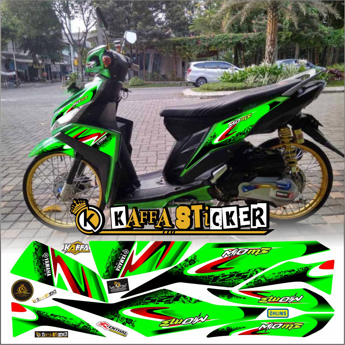 Stiker Striping MIO M3 Variasi Desain Racing List Hijau Style Stiker ...