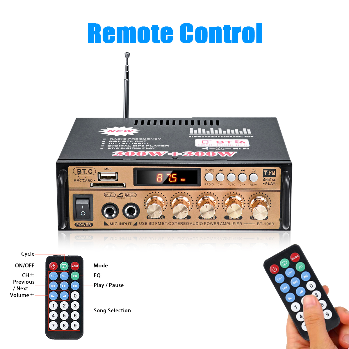 Power Amplifier Karaoke Bluetooth F-198B / BT-199A - Amplifier Mobil ...