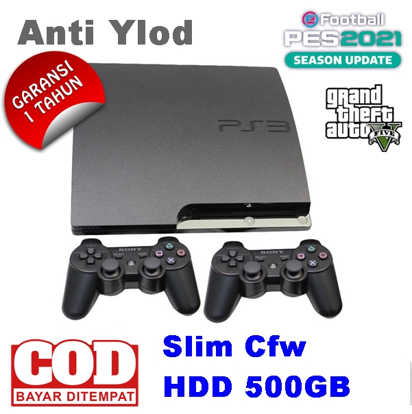 SONY ps3 slim versi 4.87 HDD 500GB - Game 40 random Bonus 2 stick ...