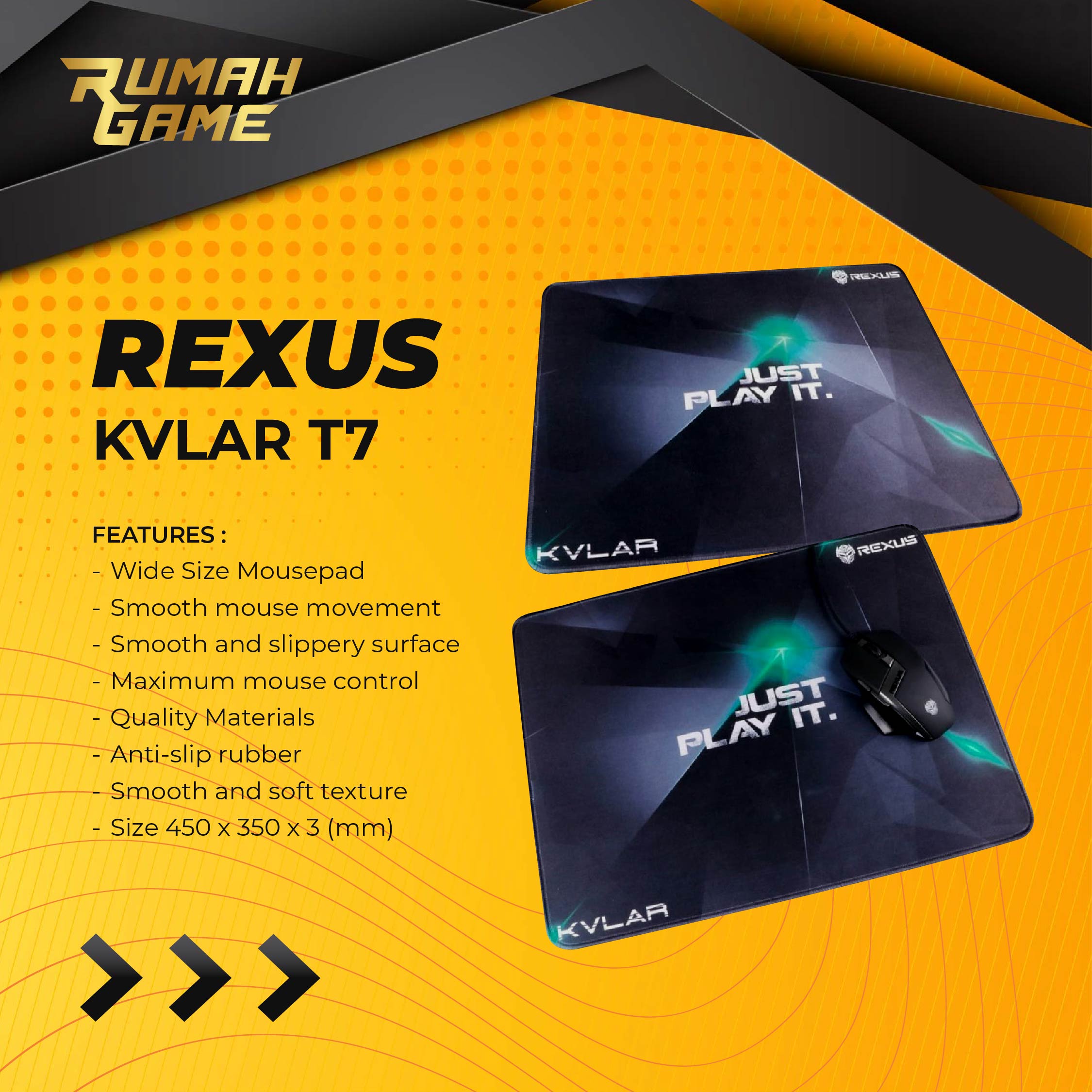 Rexus Kvlar T7 Large Speed edition Gaming Mousepad | Lazada Indonesia