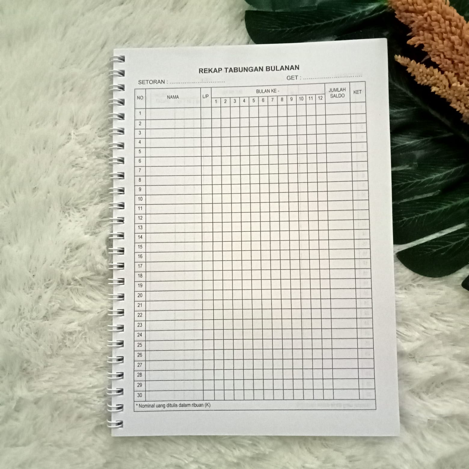 BUKU REKAP TABUNGAN SEKOLAH JILID SPIRAL 100HAL NON-CUSTOM | Lazada ...