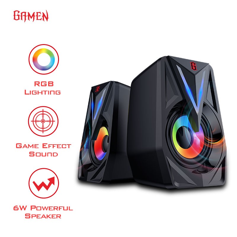 Speaker GAMEN GS1 Laptop/PC/Gaming Soundbar Super Bass Portable RGB ...