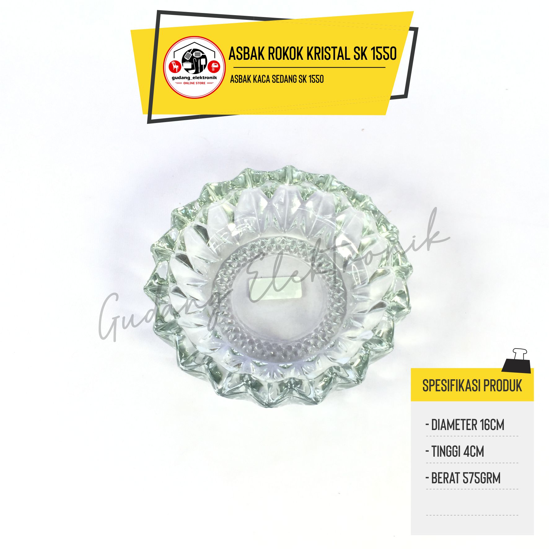 Asbak Rokok Bahan Kaca Asbak Beling Asbak Kristal SK 1550 | Lazada Indonesia