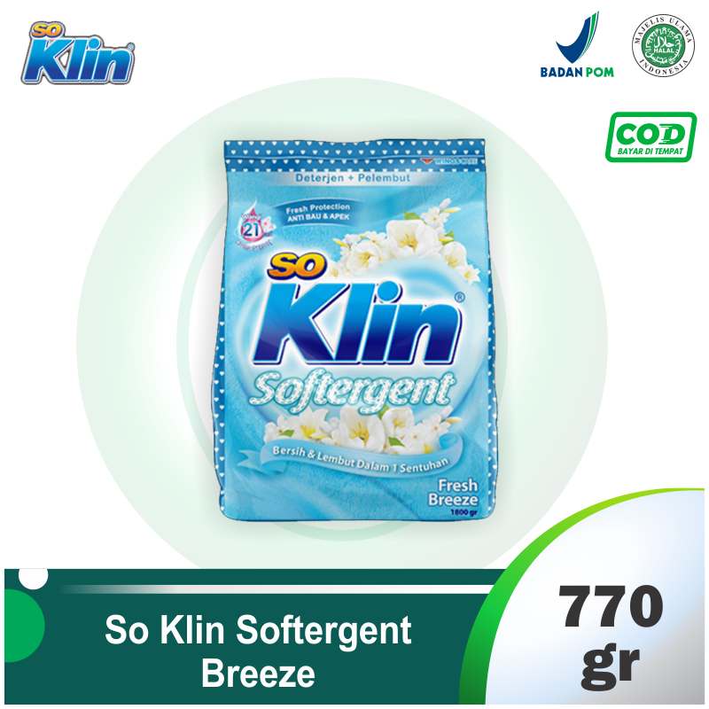 So klin Softergen Fresh Breeze 770 gr- Detegent Bubuk | Lazada Indonesia