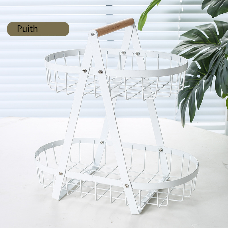 Mi.more Rak Buah Bulat Besi Segitiga Tingkat 2 Serbaguna Puith/Hitam ...