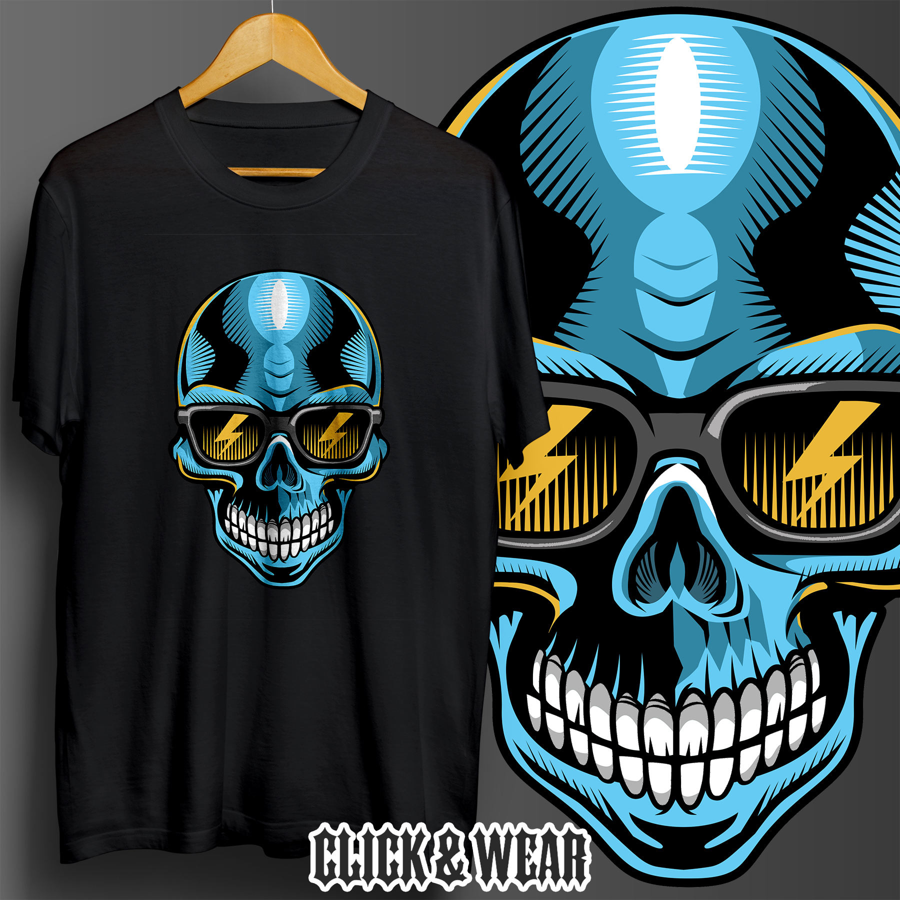 Kaos - Skull - T-Shirt Distro Pria / Wanita 3d Gambar Monster Kartun ...