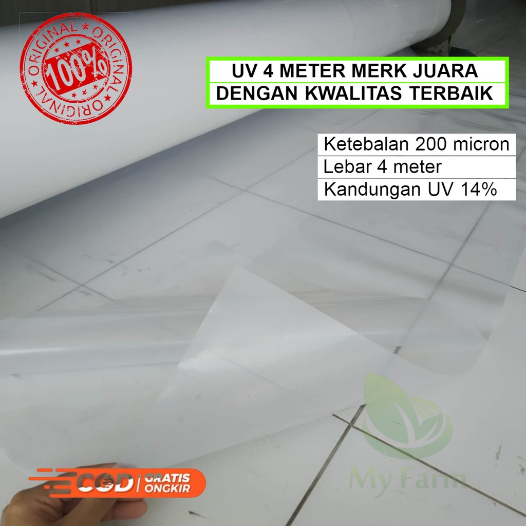 Plastik Uv Lebar 4 Meter Ketebalan 200 Micron Merk Juara Kandungan Uv 14 Persen Harga Permeter ...