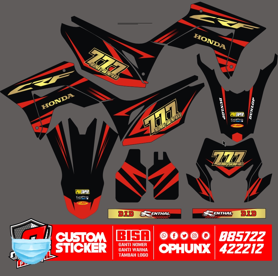 Stiker DECAL CUSTOM CRF 150 L Honda CRF Sticker (4) | Lazada Indonesia