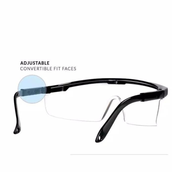 Kacamata Safety Glass Hitam Transparan | Kacamata Anti Virus | Anti ...