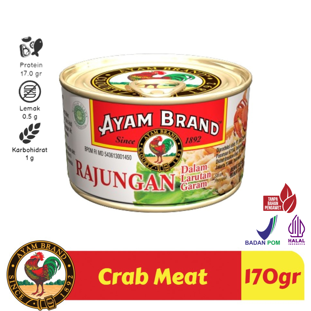 Ayam Brand Kepiting Kaleng Air Garam Crab Meat 170gr | Lazada Indonesia
