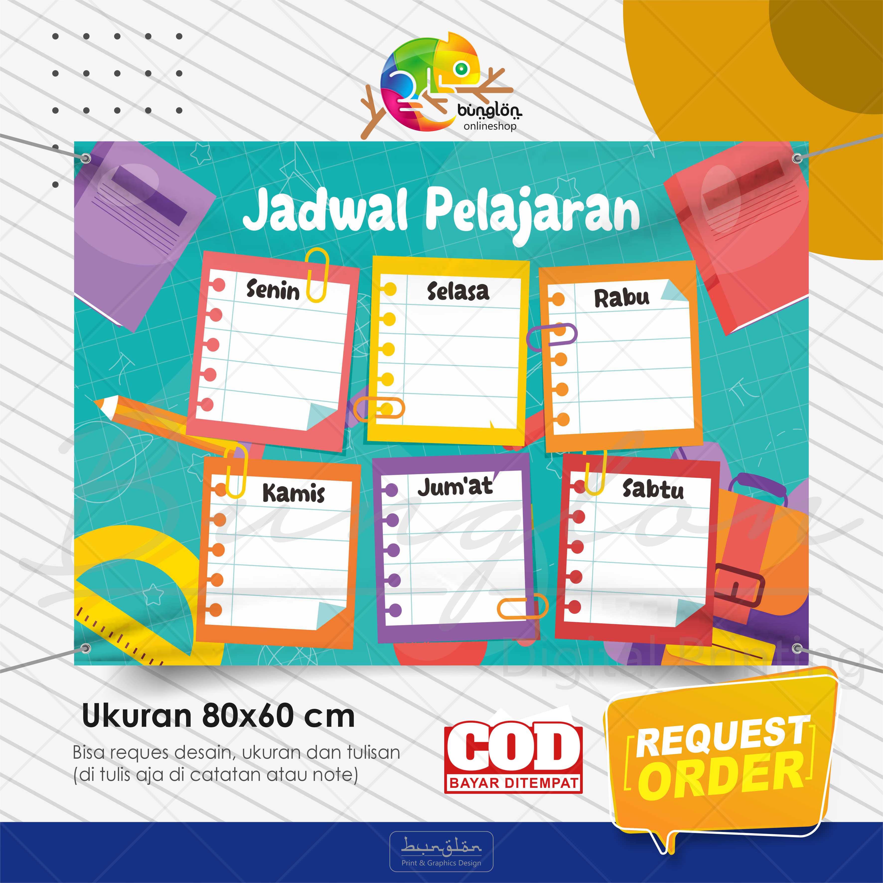 Spanduk & Banner Jadwal Pelajaran Keren Model AR | Lazada Indonesia