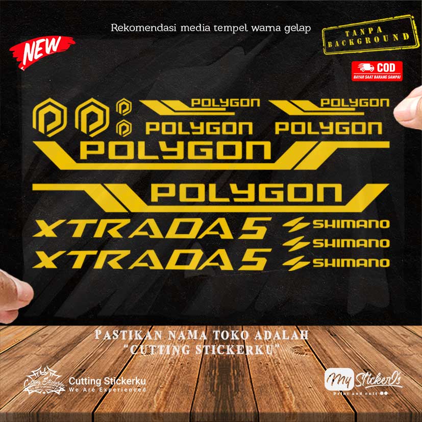 Cutting Stiker Polygon Extrada 5 Variasi Sepeda Sticker Frame Aksesoris ...