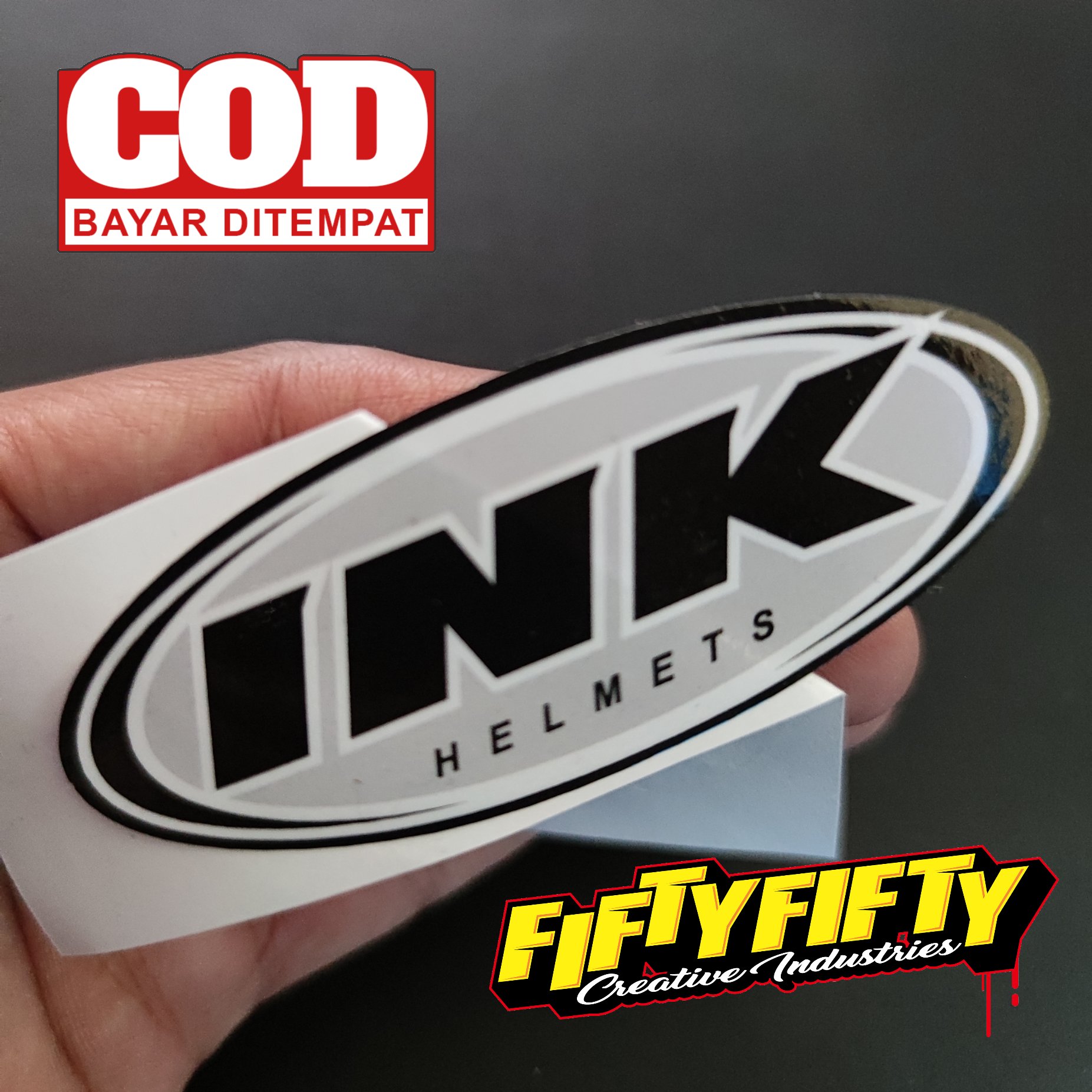 Stiker Print Cut Helm INK Stiker Printing Laminasi Glossy Tahan Air ...