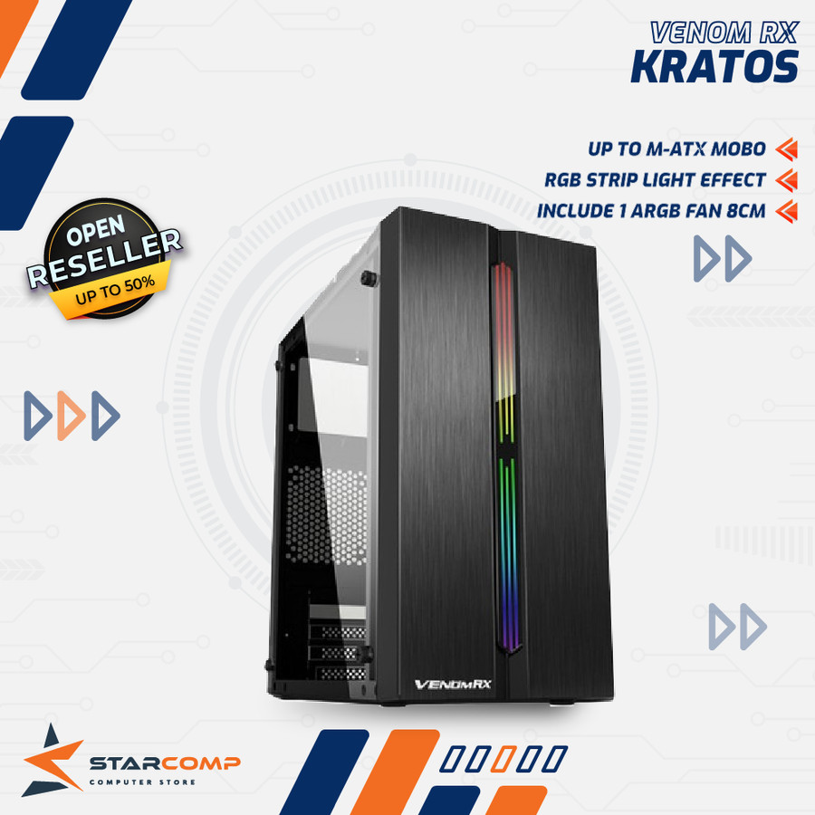 Casing PC VenomRX KRATOS M-ATX Free 1 Fan PC CASE Venom RX | Lazada ...