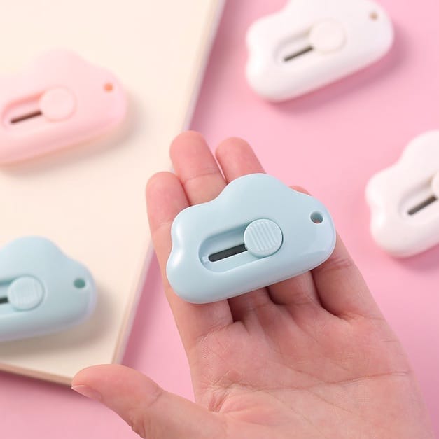 Cutter Mini Lucu Model Awan Pembuka Paket Estetik Pisau Silet Portable ...