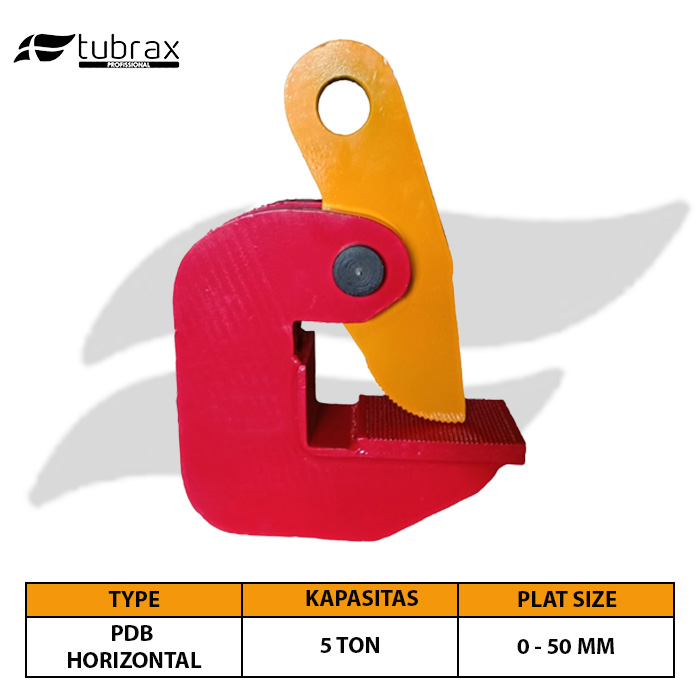 TUBRAX Lifting Clamp Hook Horizontal 5 Ton Alat Angkat Plat Besi Miring ...
