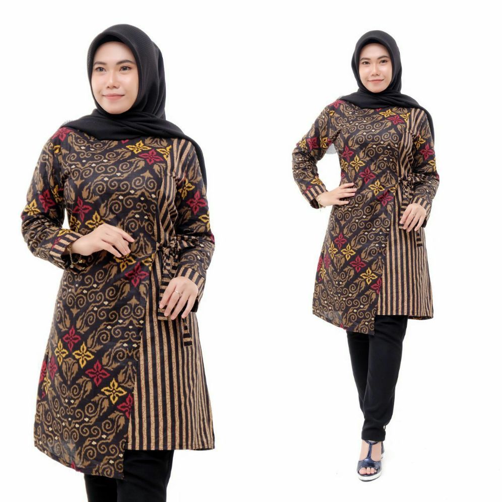 Baju Kerja Tunik Batik Lurik | Lazada Indonesia