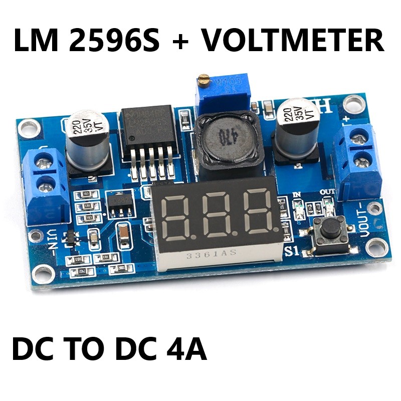 Modul LM2596 Stepdown dengan voltmeter DC to DC buck converter ...