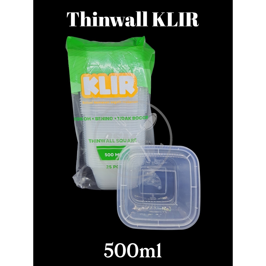 Thinwall 500ML Square KLIR / Food Container Kotak 1 Roll 25pcs | Lazada ...