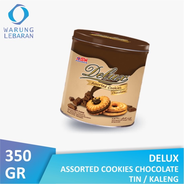 Delux Assorted Cookies Chocolate Tin 350 GR - Biskuit Kaleng Lebaran ...