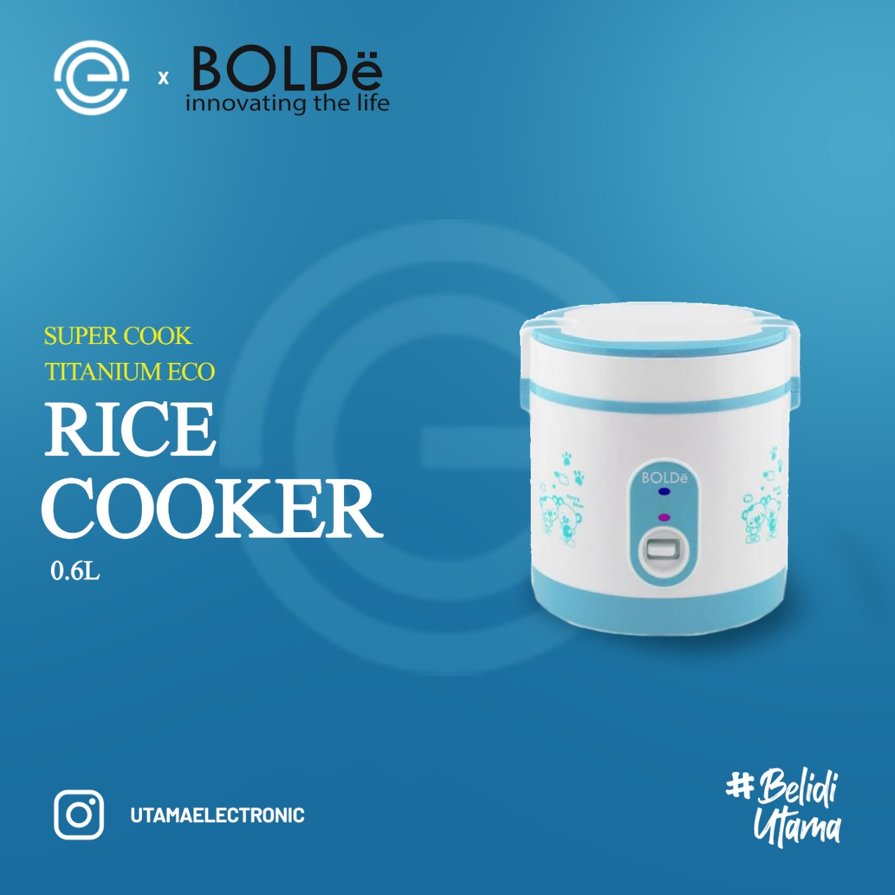 BOLDe Rice Cooker Mini 0.6 Liter - SUPER COOK TITANIUM | Lazada Indonesia